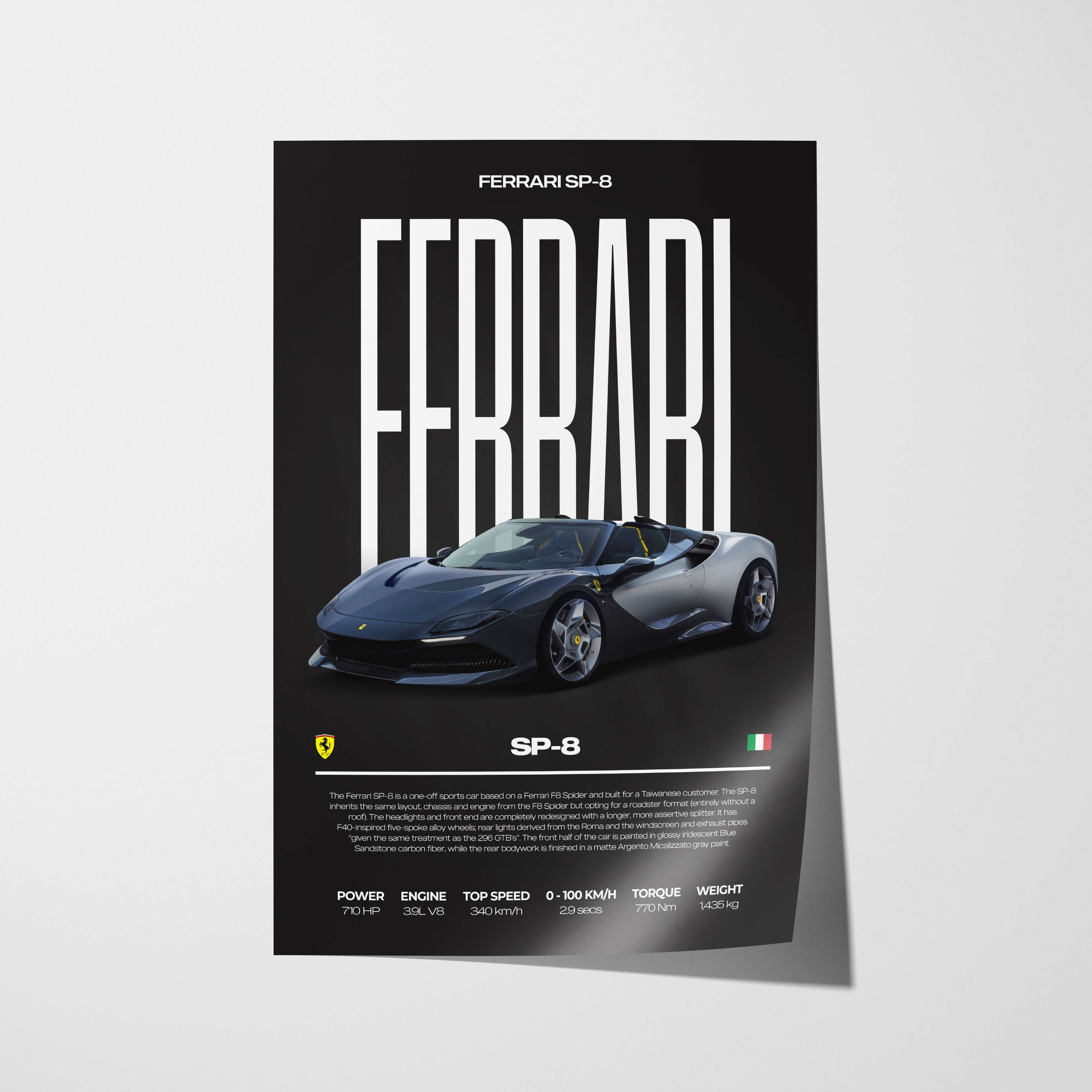 Ferrari SP8 Car Poster – Motosequel